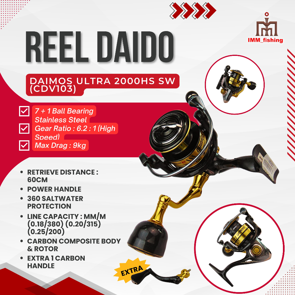 Jual REEL DAIDO DAIMOS ULTRA 2000HS SW | 3000HS SW | Shopee Indonesia