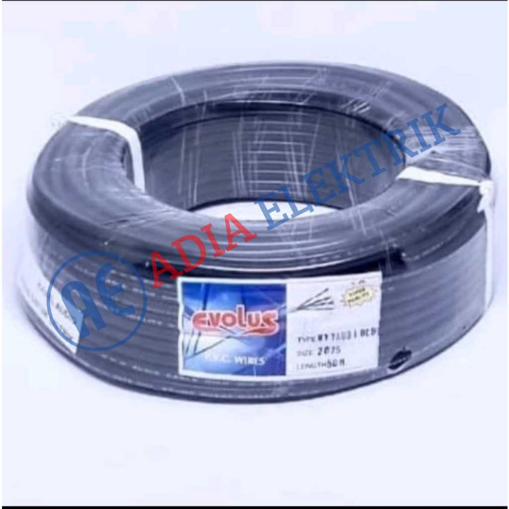 Jual Kabel Serabut 2x0,75 NYYHYO Evolus Serabut ( 10 Meter ) / Kabel Listrik Serabut Tebal Hitam ...
