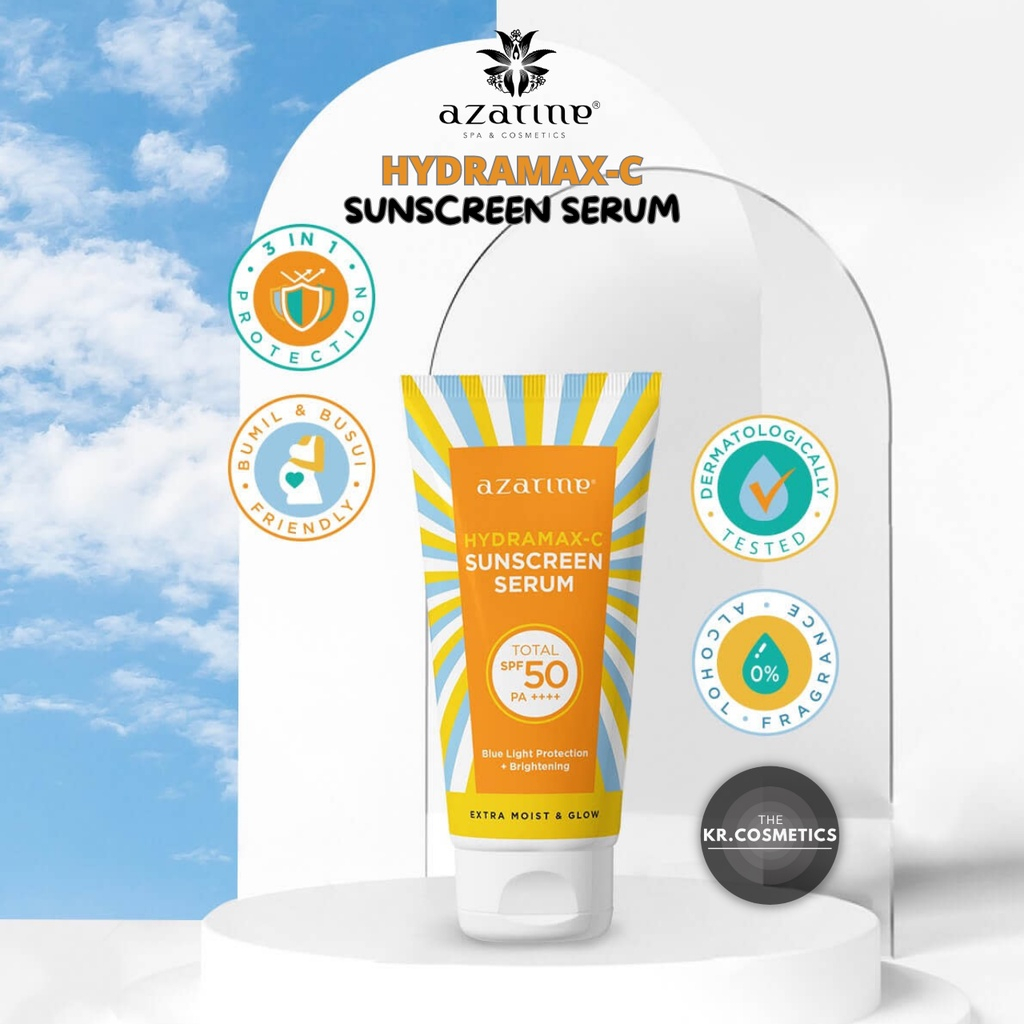 Jual Azarine Hydramax-C Sunscreen Serum SPF50 PA++++ 40ml | Shopee ...