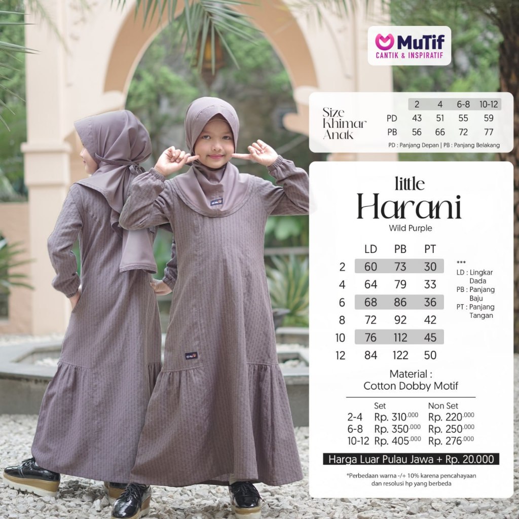 Jual SARIMBIT MUTIF Harani / Wild Purple / Gamis Harani / Little Harani ...