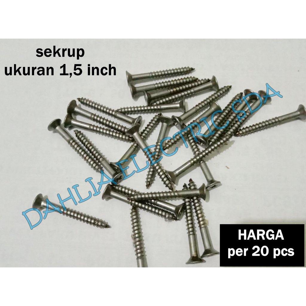 Jual SEKRUP KAYU 1,5 INCH (HARGA PER 20PCS) | Shopee Indonesia