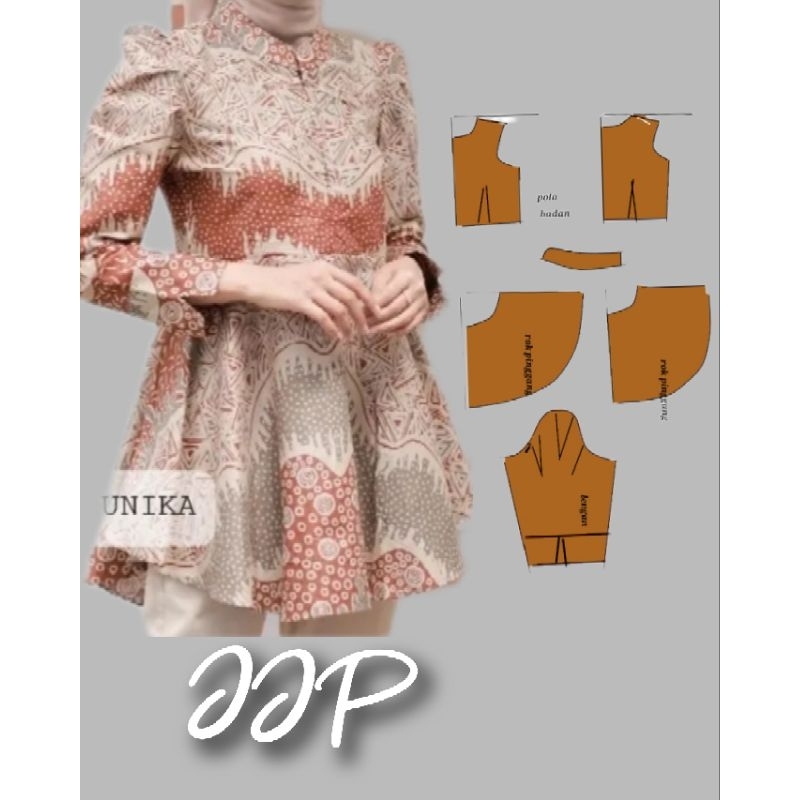 Jual pola instan pola Jiplak blus wanita peplum | Shopee Indonesia