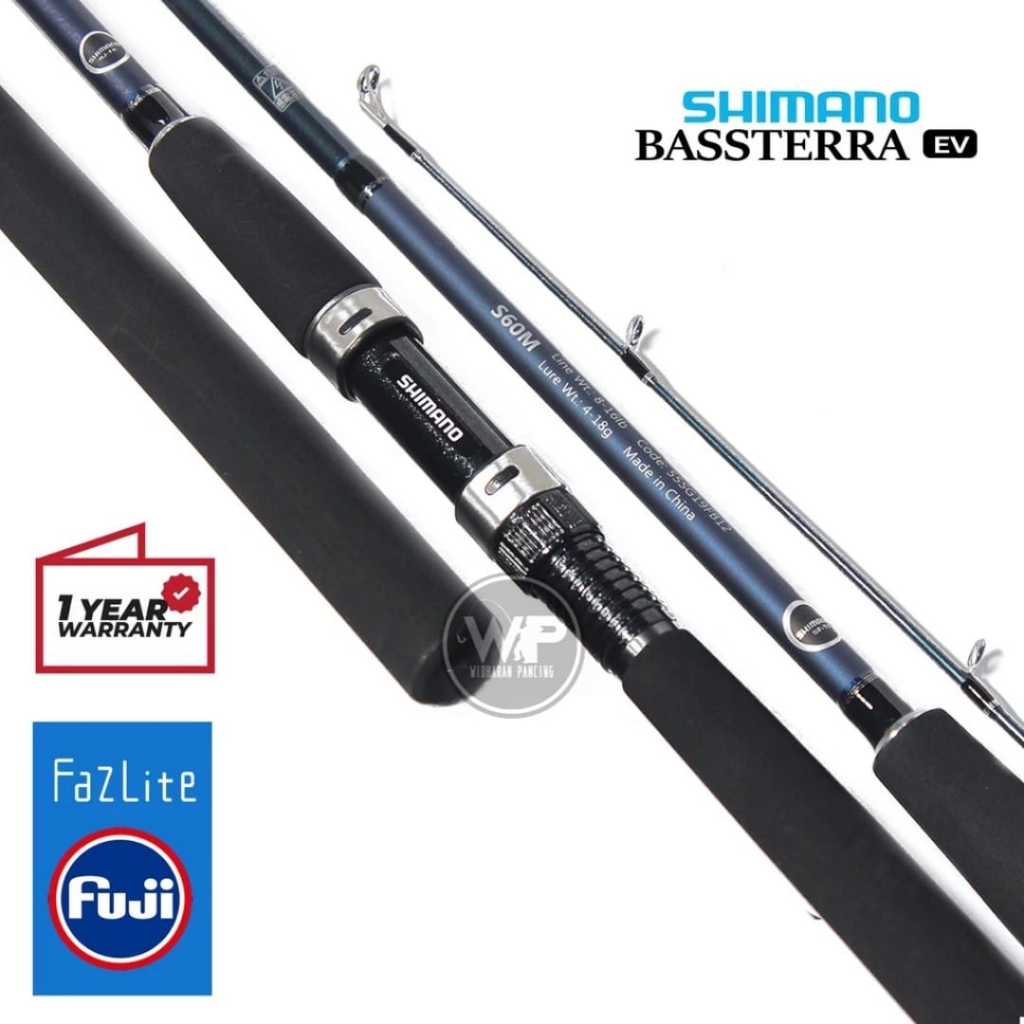 Jual Joran SHIMANO BASSTERRA EV | Fuji Fazlite + Seat | S60M S70MH S80MH | Shopee Indonesia