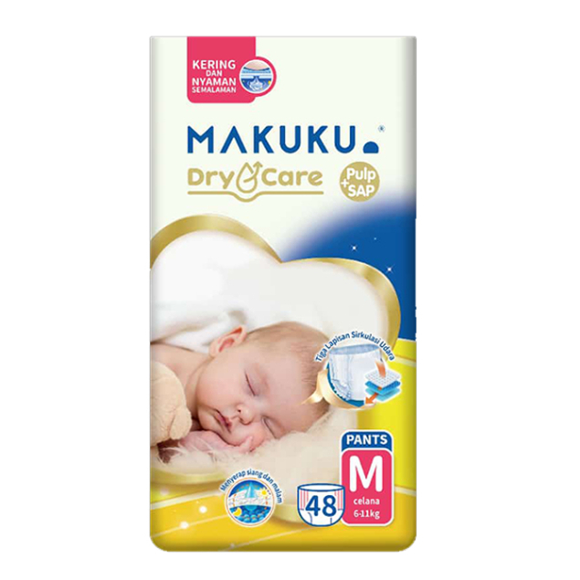 Jual Makuku Dry Care M48 Pants Jumbo Pack SAP Diapers Popok Celana Bayi Sekali Pakai | Shopee ...