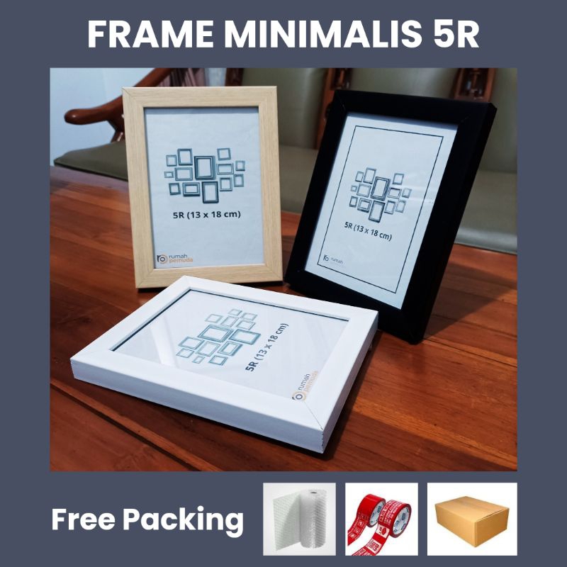 Jual Frame Bingkai Foto 5R (13 x 18 cm) Minimalis Pakai Kaca / Figuran ...
