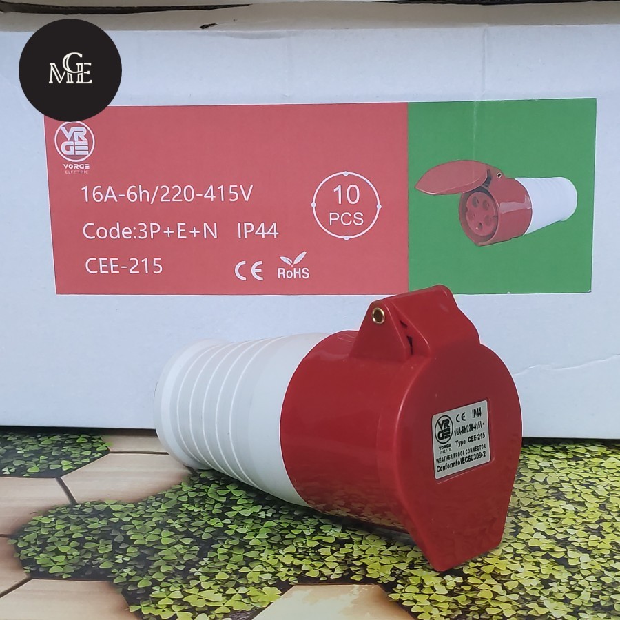 Jual Industrial Mobile Socket 5Pole 16A CEE 215 5Pin Stop Kontak Genset ...