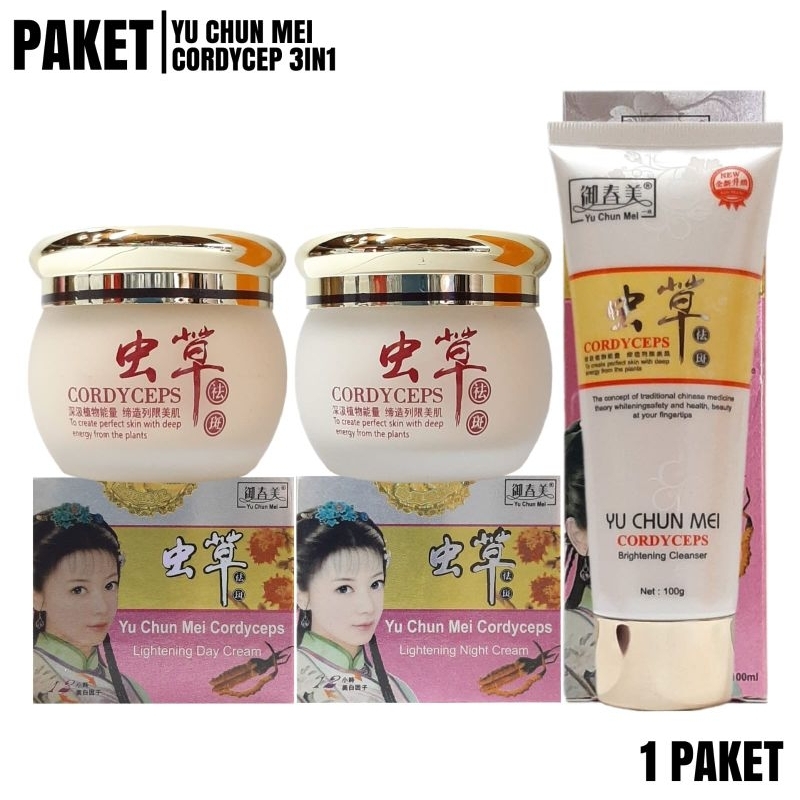 Jual Paket Yu Chun Mei Cordyceps Cream 3in1 BPOM (Cleanser) | Shopee Indonesia