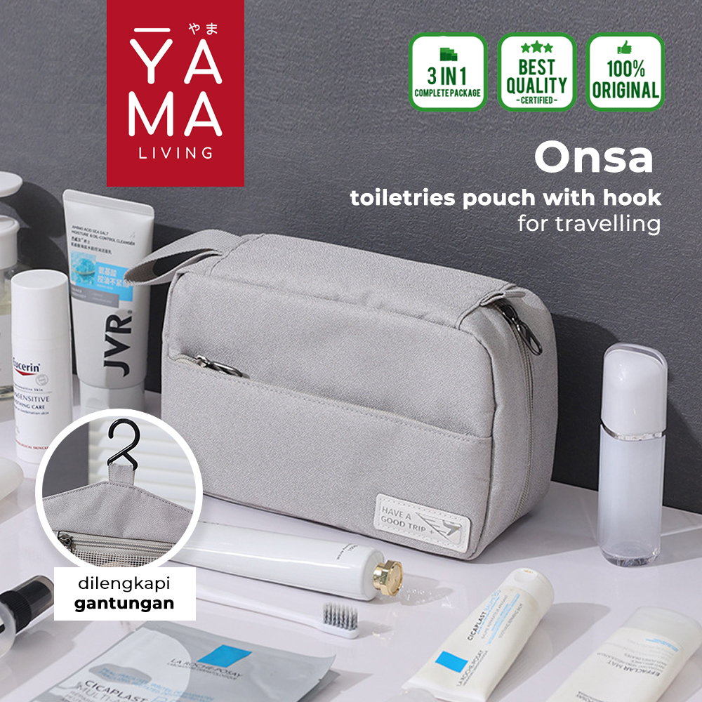 Jual YAMA ONSA Toiletries Organizer Bag Tas Pouch Alat Mandi Kosmetik Skincare Travel Gantung ...