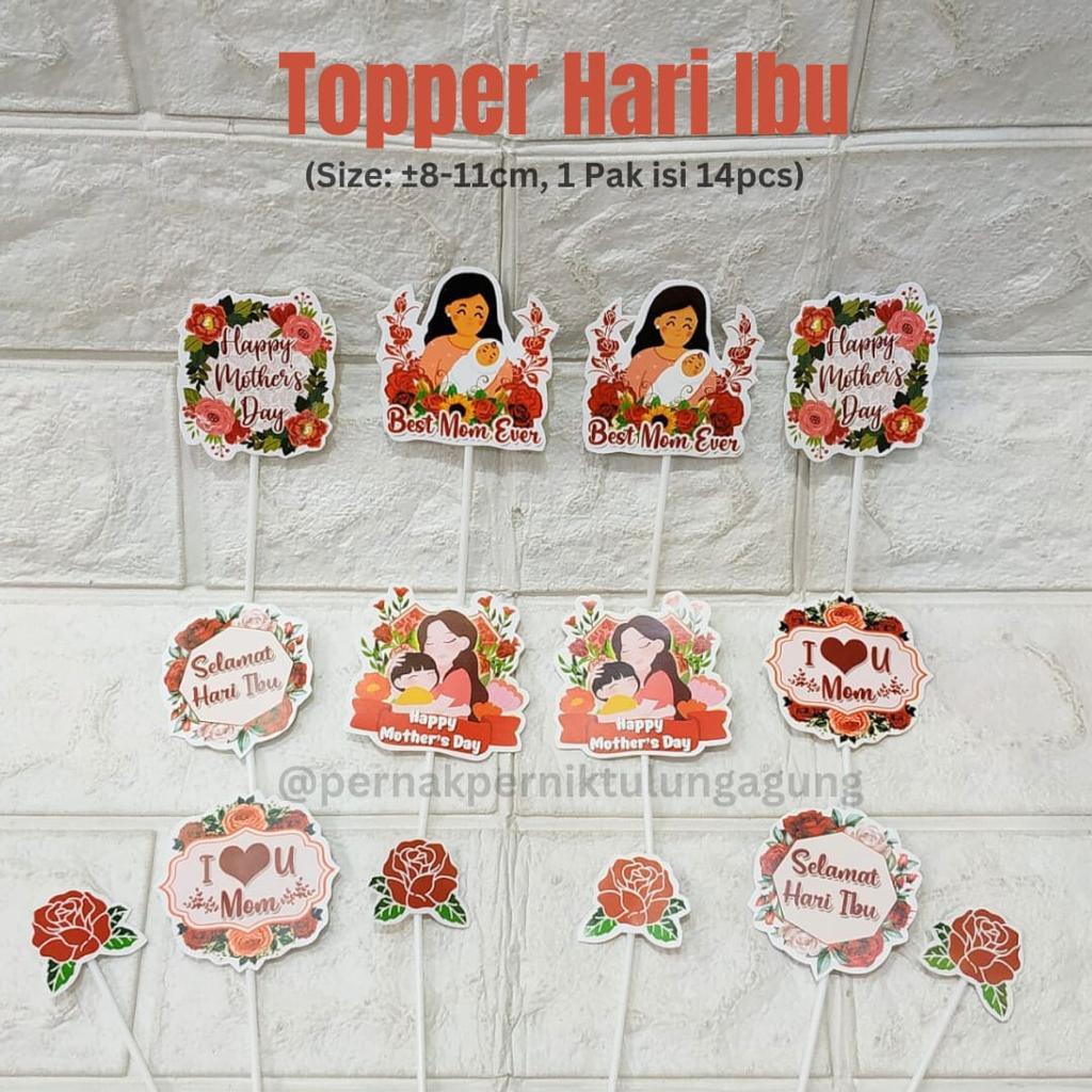 Jual Topper Hari Ibu/Dekorasi Kue/1 Pack isi 14pcs | Shopee Indonesia