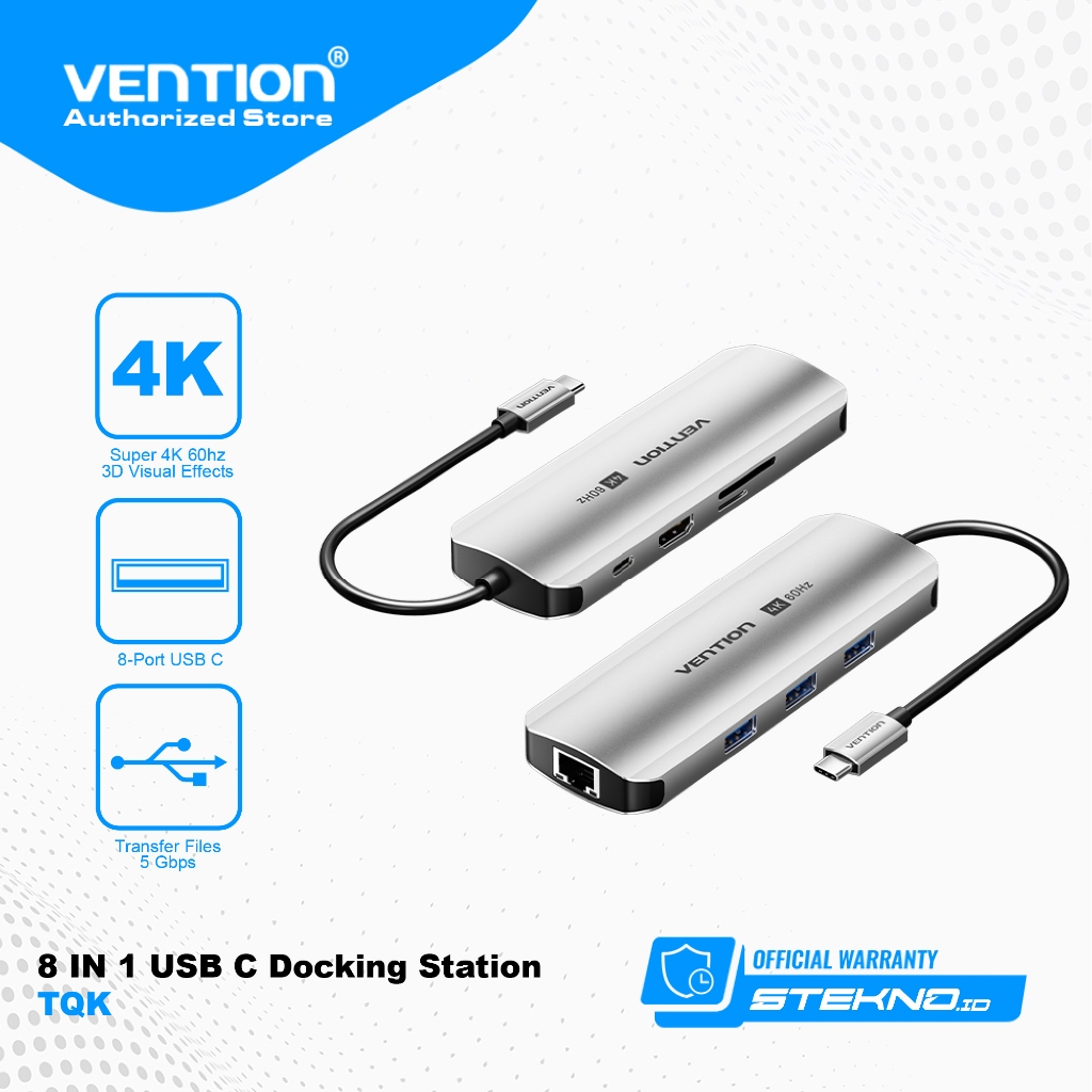 Jual Vention Multiport Hub Type C to HDMI USB 3.0 Card Reader TF SD PD ...