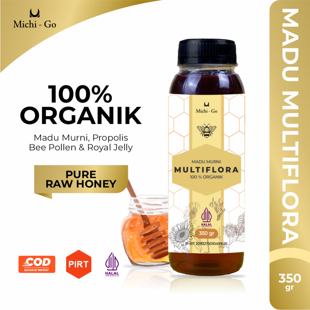 Jual MICHIGO - Madu Murni Multiflora Super 500 gr - Natural Raw Honey ...