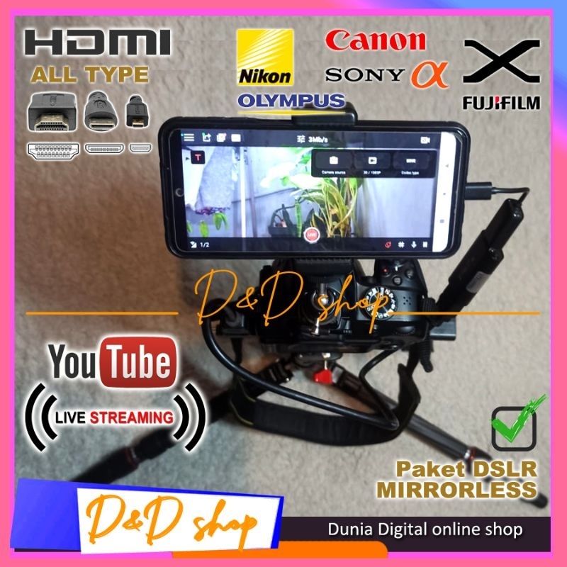 Jual KABEL & HDMI VIDEO CAPTURE LIVE STREAMING menggunakan kamera DSLR ...