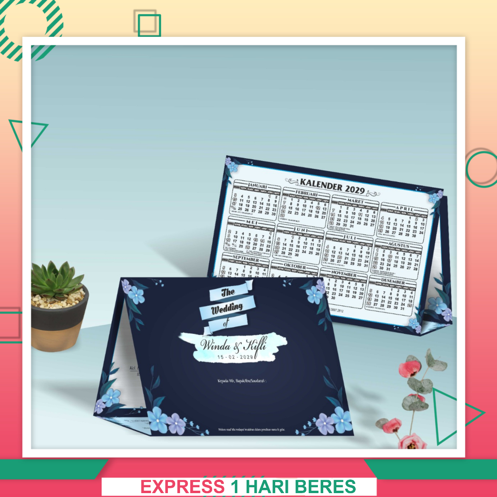 Jual [OP-024] Undangan Kalender Duduk 2024, Undangan Pernikahan ...