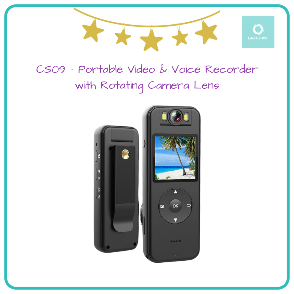 Jual CS09 - Portable Video & Voice Recorder with Rotating Camera Lens ...
