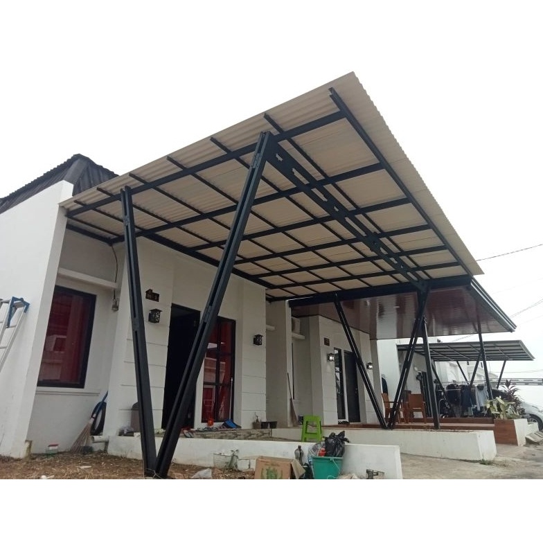 Jual Terupdate Kanopi baja ringan atap alderon single layer (RS) 52 ...