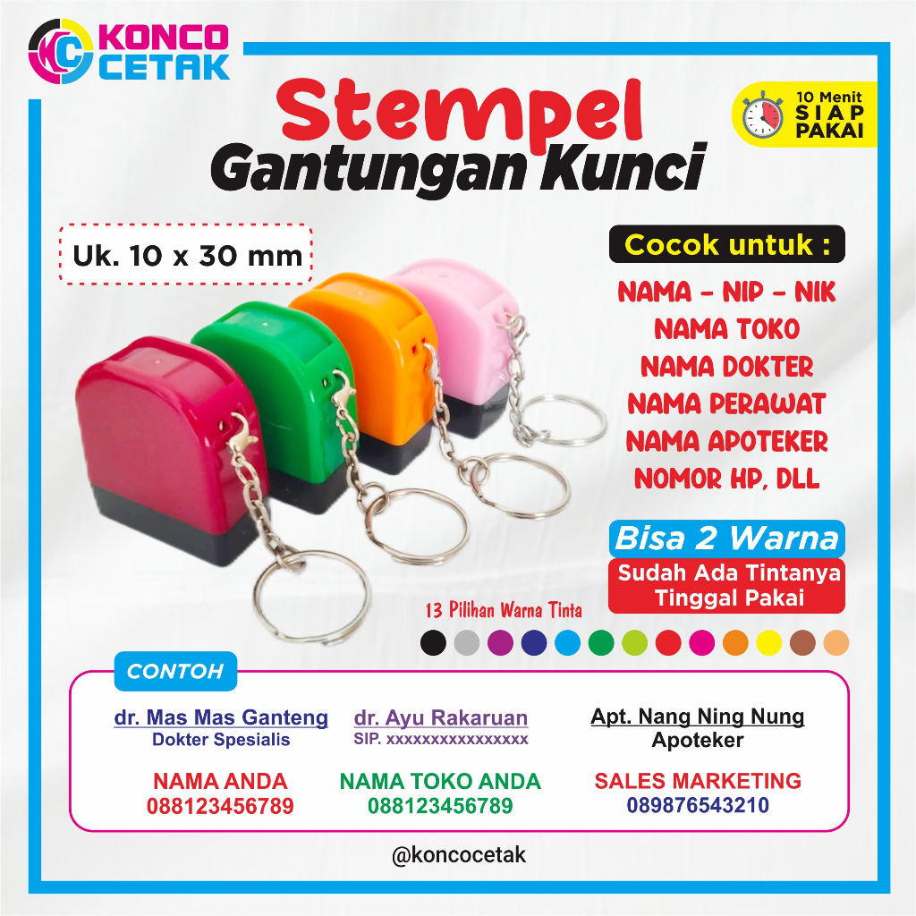 Jual Stempel Nama Gantungan Kunci Nama Dokter Perawat Bidan Apoteker | Stempel Flash Ganci ...
