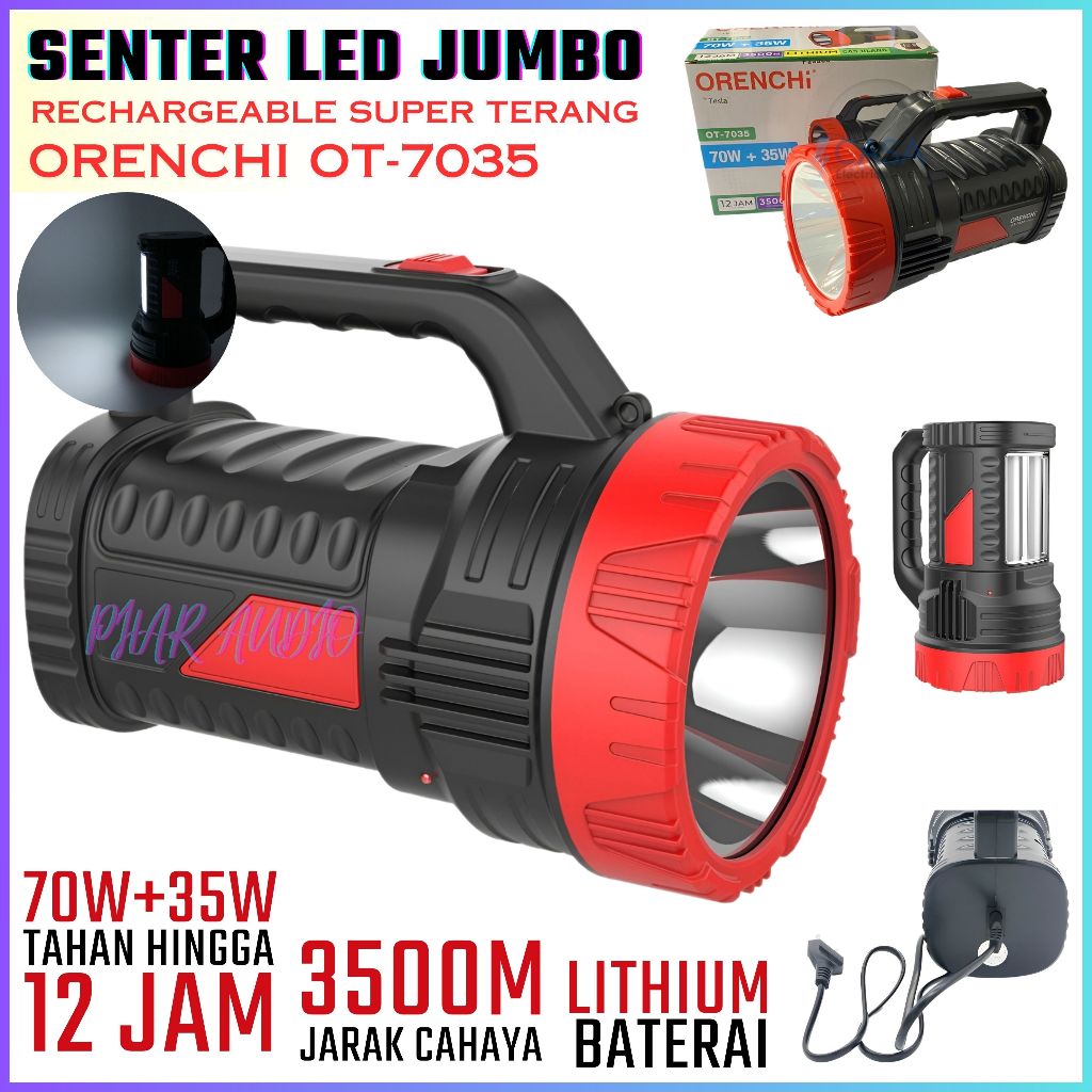 Jual Senter Tangan LED Jumbo ORENCHI OT-7035 Super Terang | Lampu ...