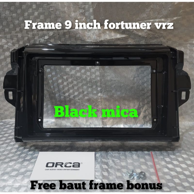 Jual frame head unit android 9 inch mobil fortuner vrz hitam glossy ...