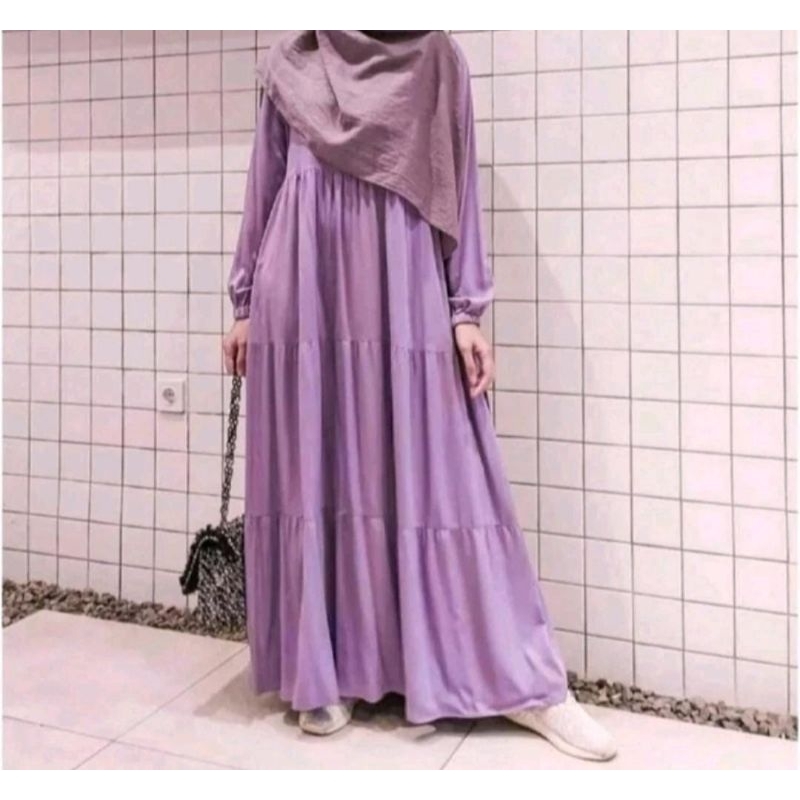 Jual Promo/Gamis Rempel Tiga Susun Terlaris 2024/Gamis Canda Rempel ...