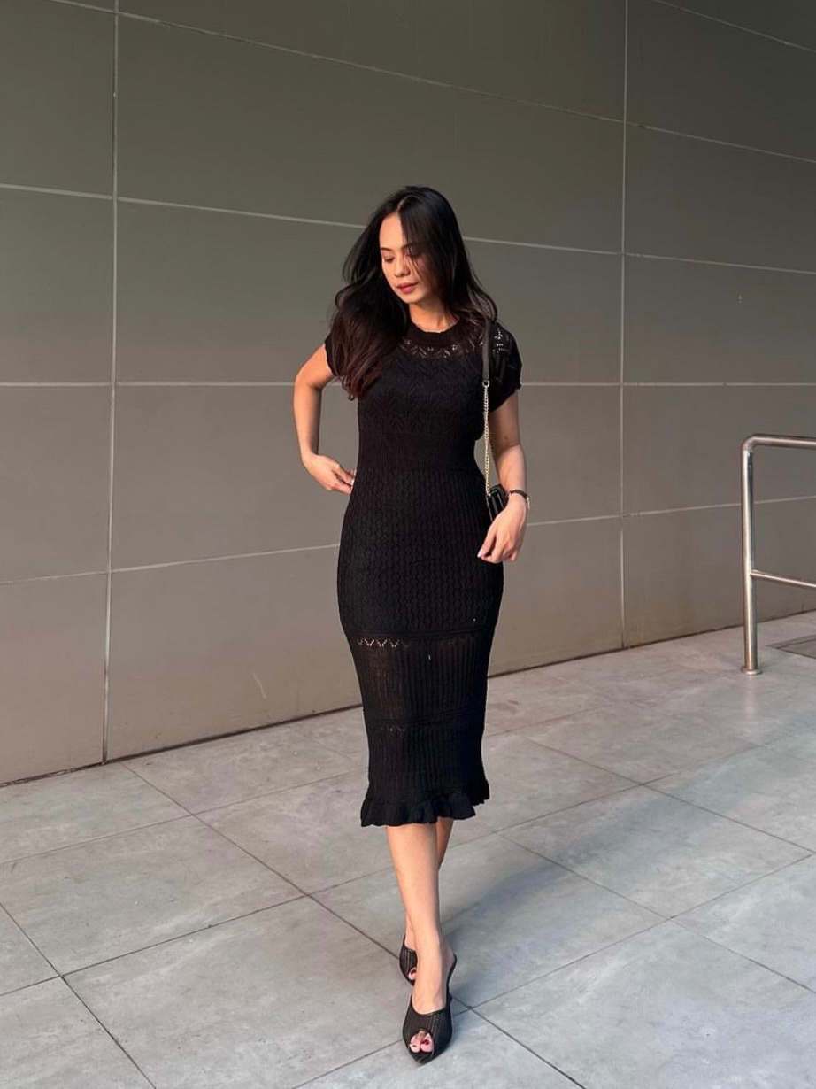 Jual Clouwny Frabel Knit Dress Rajut Wanita Rajut Halus Dress + Inner ...