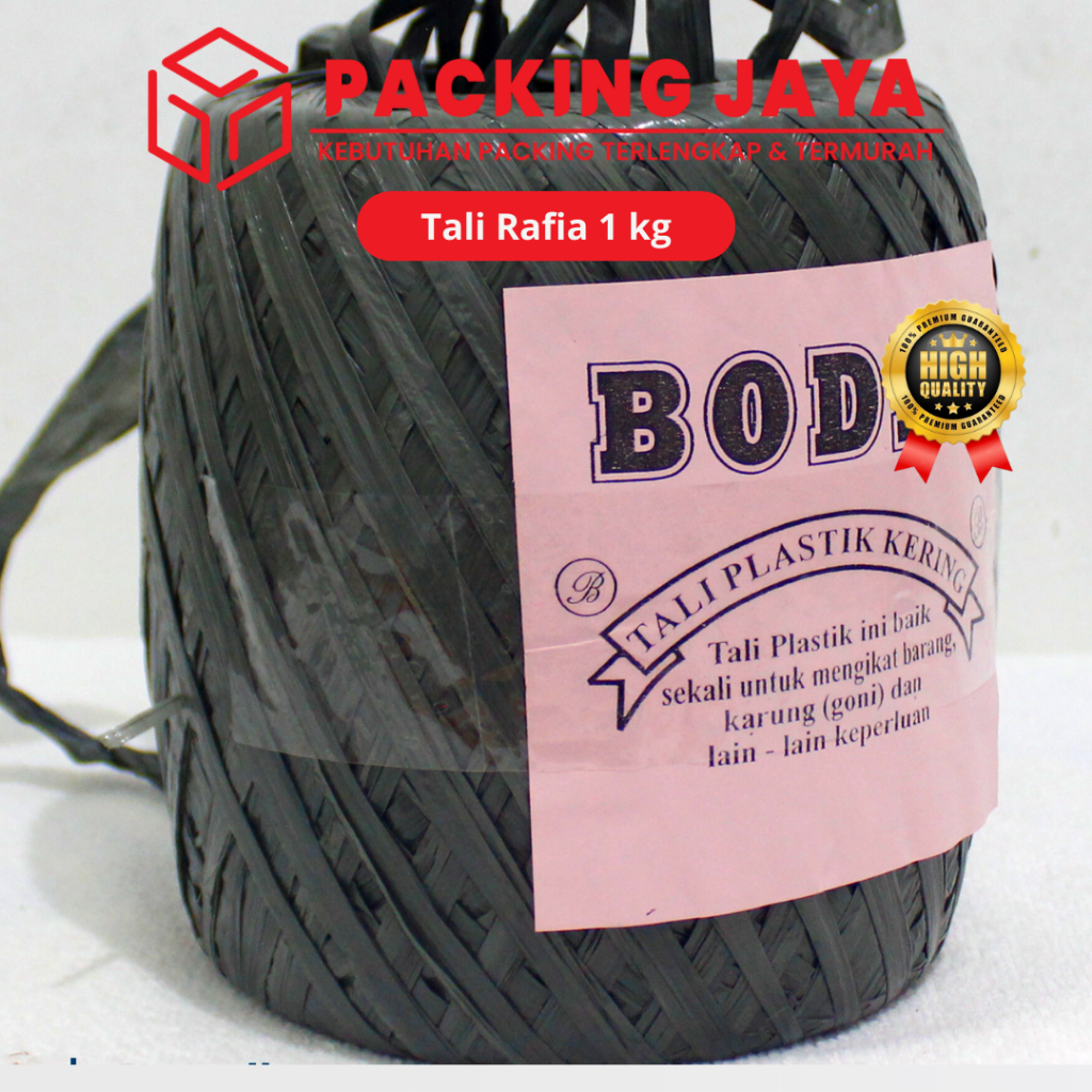 Jual Tali Rafia Bodhi 1kg & 7ons Tali Platik Hitam Termurah Per 1gulung ...