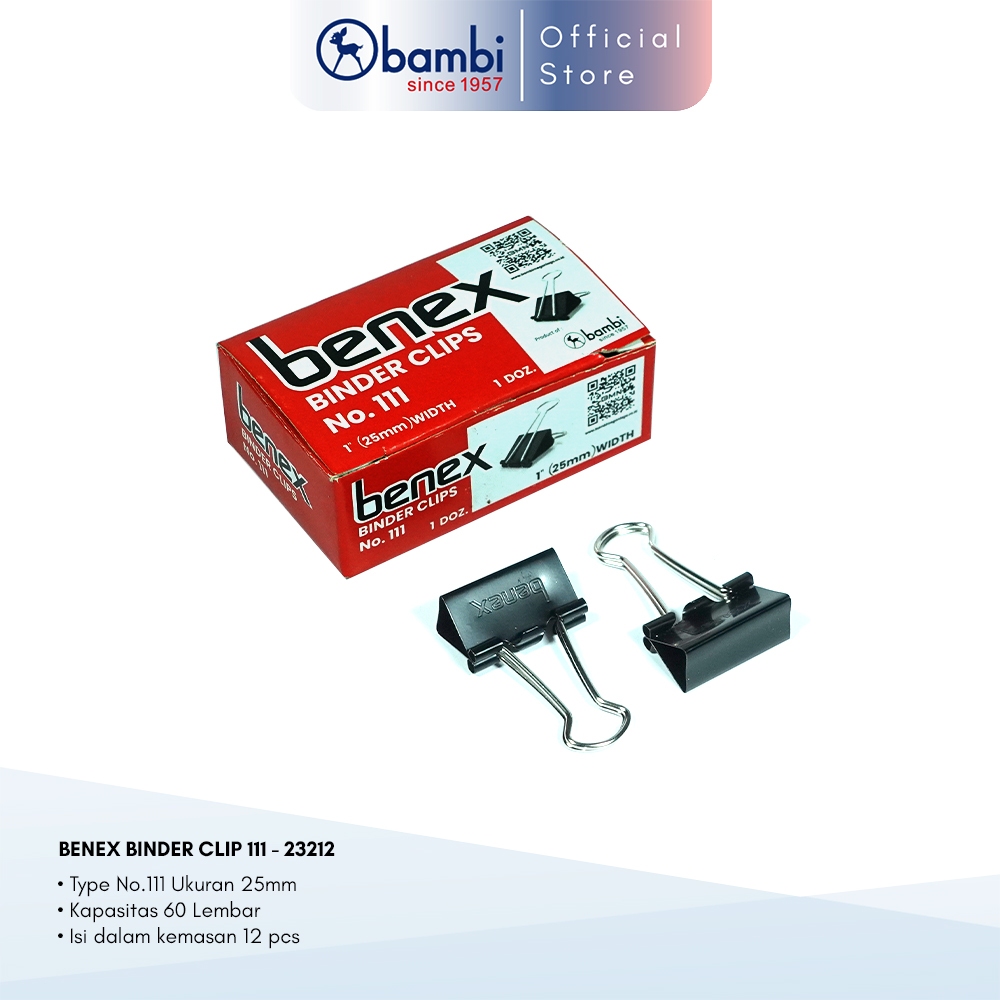 Jual Benex Binder Clip Benex 25 mm Medium Size Edisi Paper Clip ...