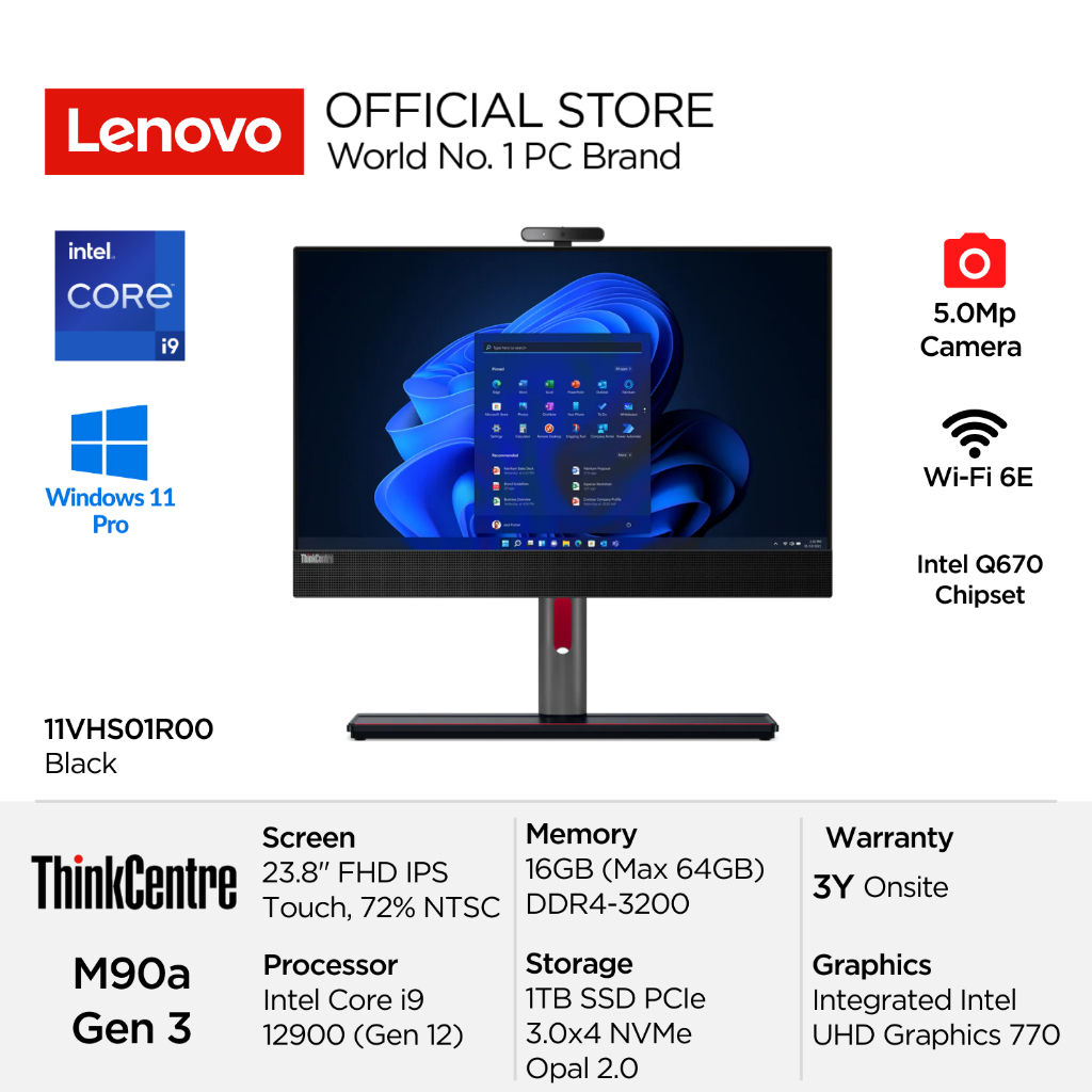 Jual Lenovo PC AIO ThinkCentre M90a Gen 3 Touch 1R00 Intel Core i9 ...