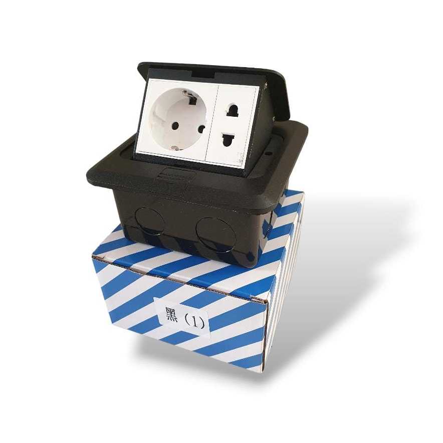 Jual Stop Kontak Tanam Lantai Arde + 2 Pin Hitam | Shopee Indonesia