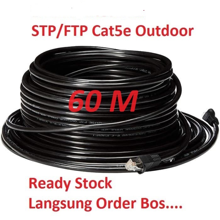Jual Kabel Lan FTP/STP Outdoor Cat5e 60m Siap Pakai - Kabel Network 60 ...