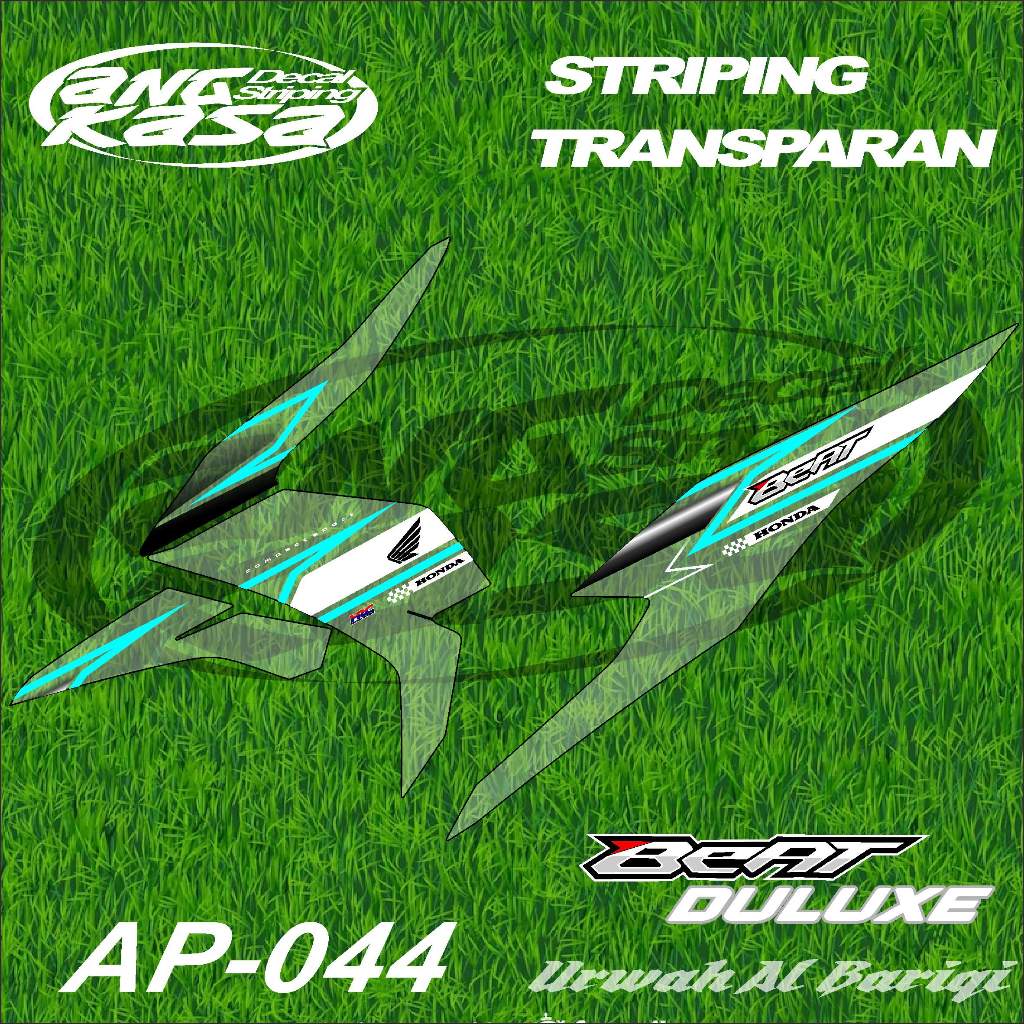 Jual AP-044 Striping Stiker Transparan Honda Beat Deluxe Desain tema racing Simpel Terbaru Bahan ...