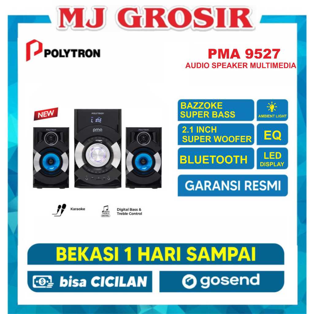 Jual POLYTRON SPEAKER AUDIO PMA 9527 PMA9527 SUPER BASS USB BLUETOOTH ...