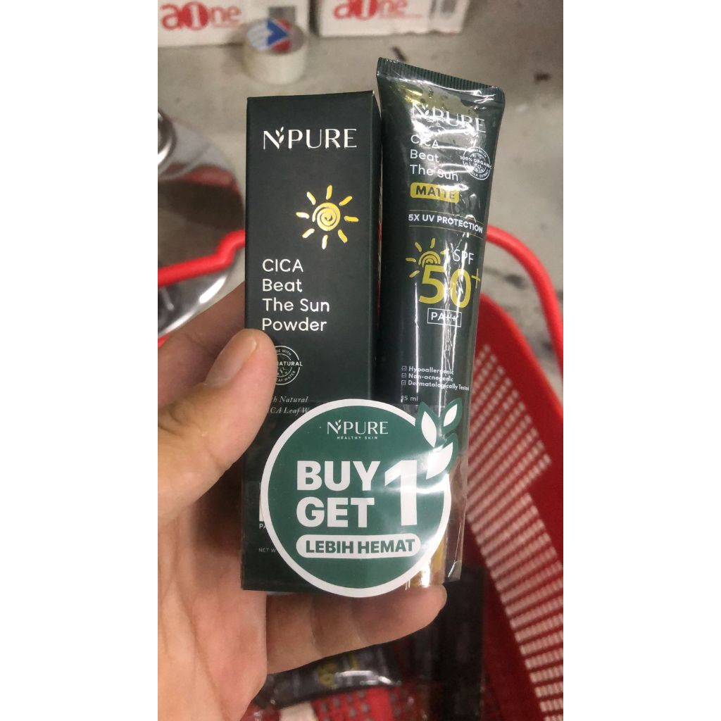 Jual NPURE Cica Beat The Sun Glow Matte SPF 50 | Cica Beat The Sun Powder SPF 30 | Shopee Indonesia