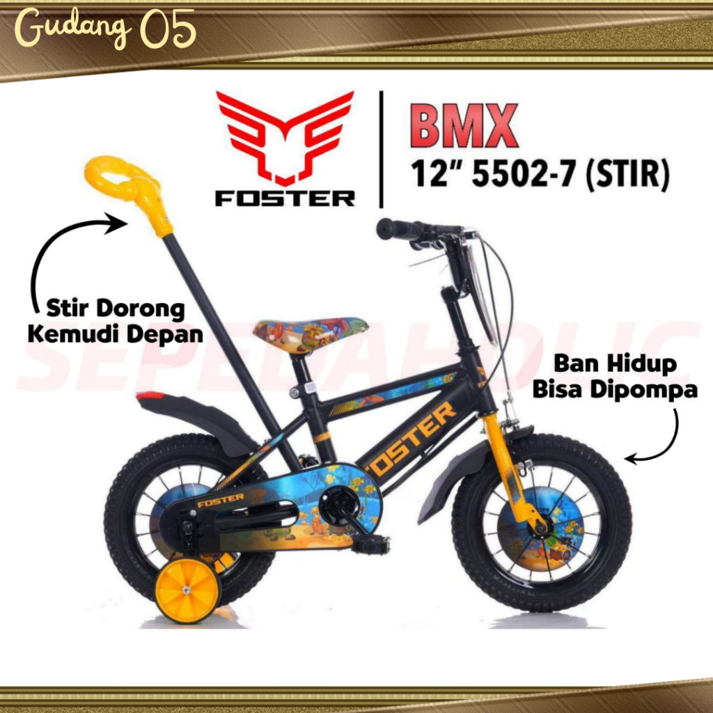 Jual sepeda anak laki ukuran 12 inch usia 2 samapi 4 tahun dorongan ...