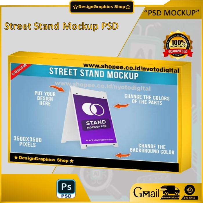 Jual Mockup Stand Jalan Format Photoshop PSD Street Stand Mockup PSD ...