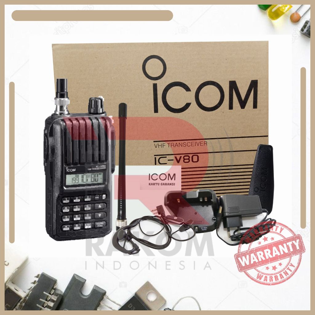 Jual Handy Talky Icom V80 VHF Single Band, Walky Talky V 80 Icom. FREE ...