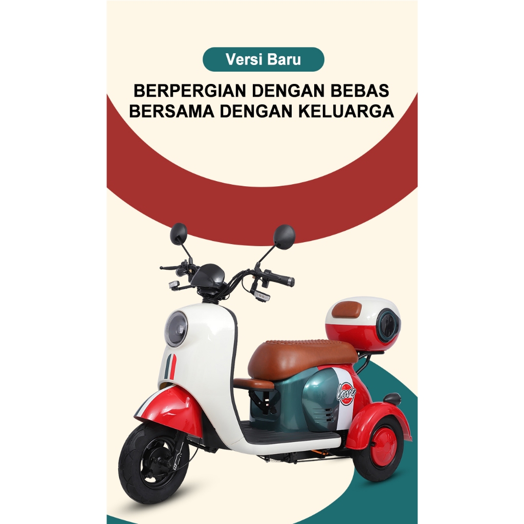Jual Sepeda roda tiga listrik / Sepeda Listrik Electric 800Watt 35KM ...
