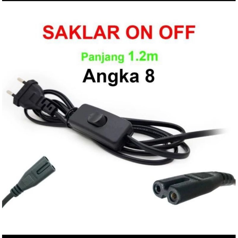 Jual Kabel colokan t5 saklar on off soket colok t5 led kabel 1 meter ...