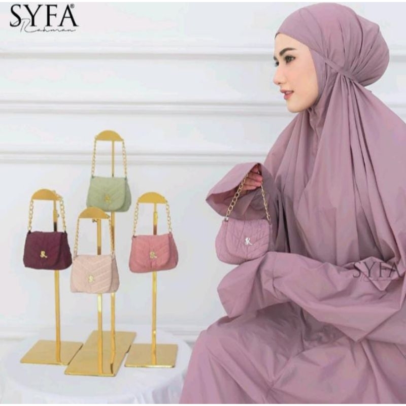 Jual Mukena Terusan Polos Travelling SYFA Rahman Mini Pouch Parasut ...