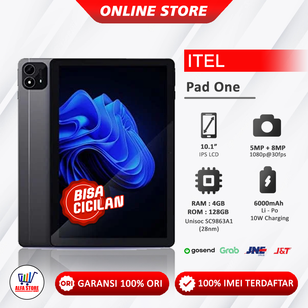 Jual itel tablet itel pad 1 itel pad one tablet 10inch LTE ram 4/128Gb ...