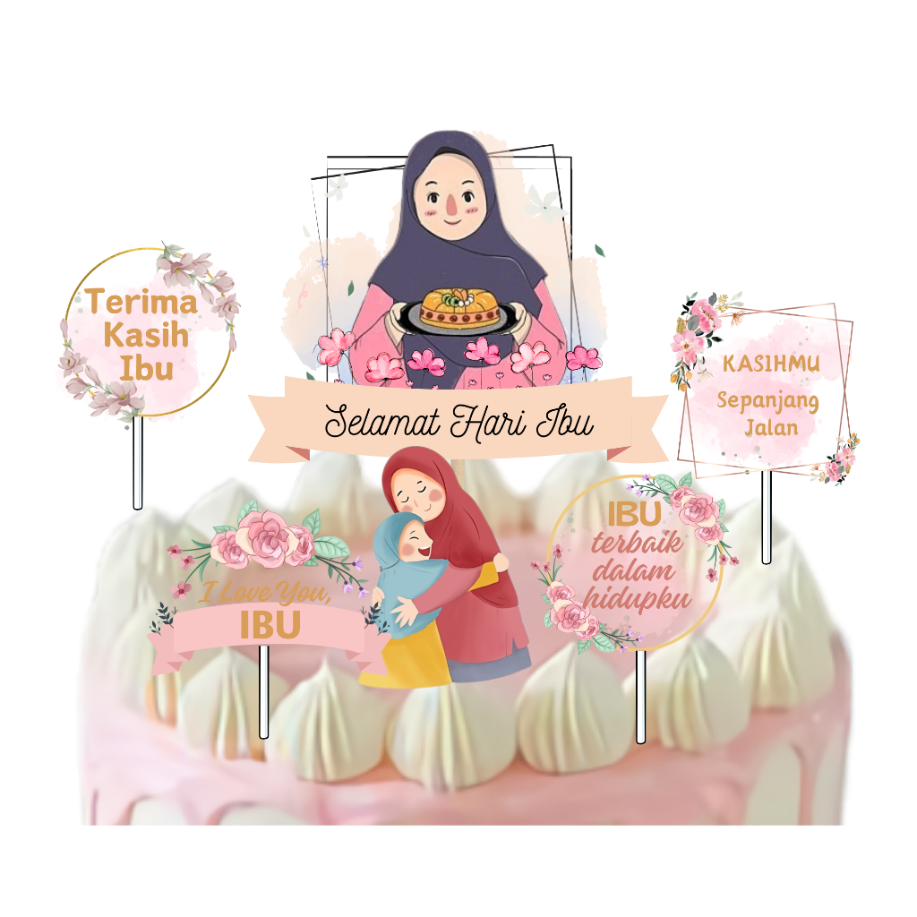 Jual Topper Cake Selamat Hari Ibu , Happy Mother's Day | Shopee Indonesia