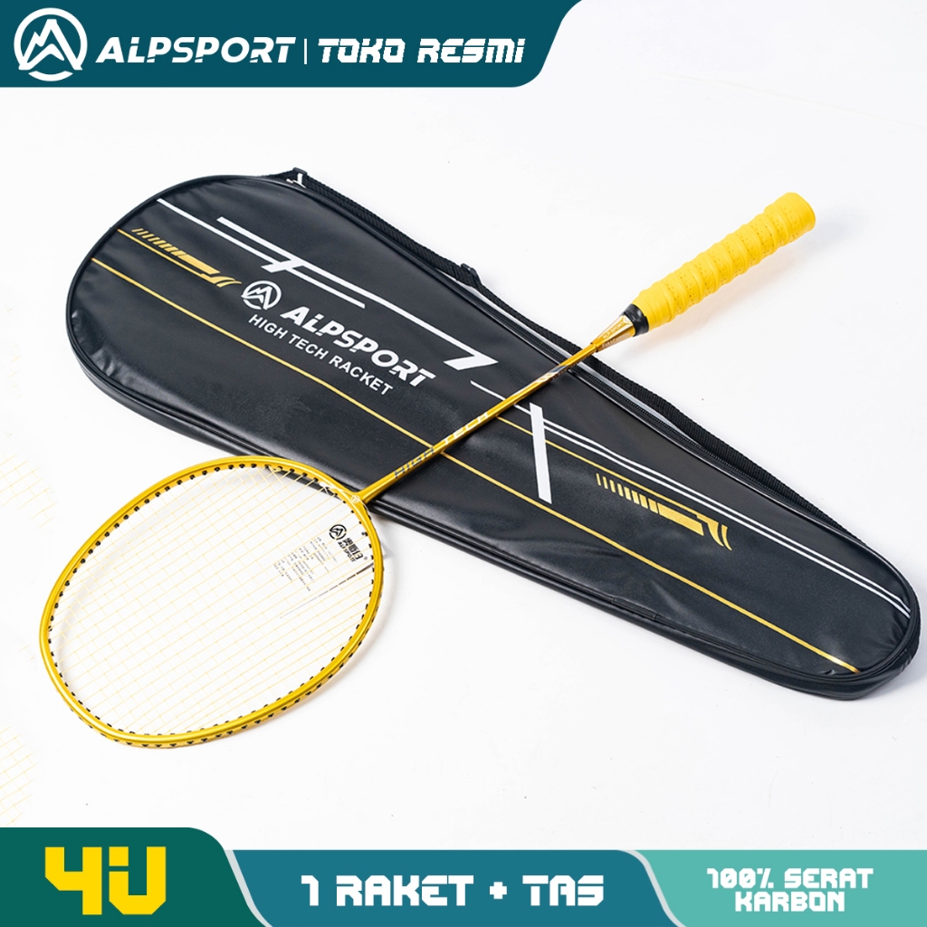 Jual ALPSPORT RR【2Raket + Tas】4U G5 100% Serat Karbon Penuh Desain Asli ...