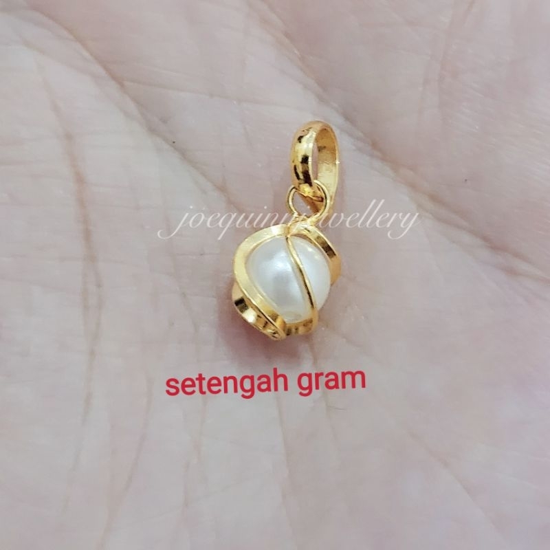 Jual liontin mutiara emas muda setengah gram | Shopee Indonesia