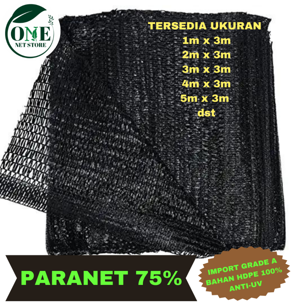 Jual JARING PARANET 75 % / SHADING NET | ANTI UV | BAHAN HDPE | ( 1M X ...