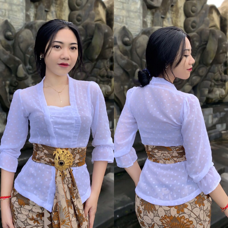 Jual KEBAYA BALI URAGIRI SPECIAL WARNA PUTIH - KUNING SANDAT DAN GOLD ...