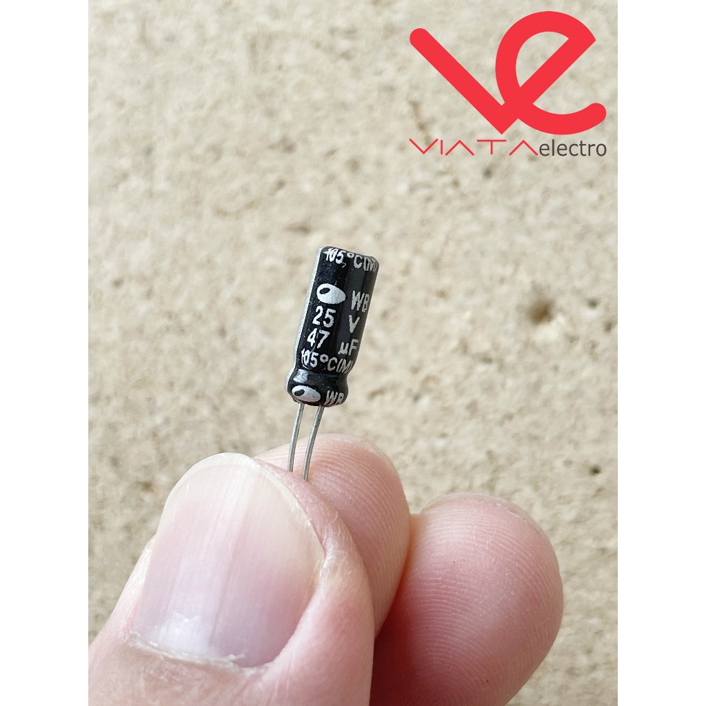 Jual KAPASITOR ELCO 47UF 25V (1 BUAH) KAPASITOR CAPACITOR ELKO ...