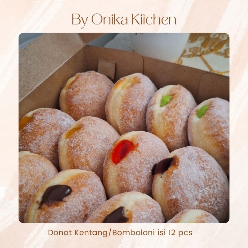 Jual Donat Kentang Bomboloni isi 12 Pcs | Shopee Indonesia