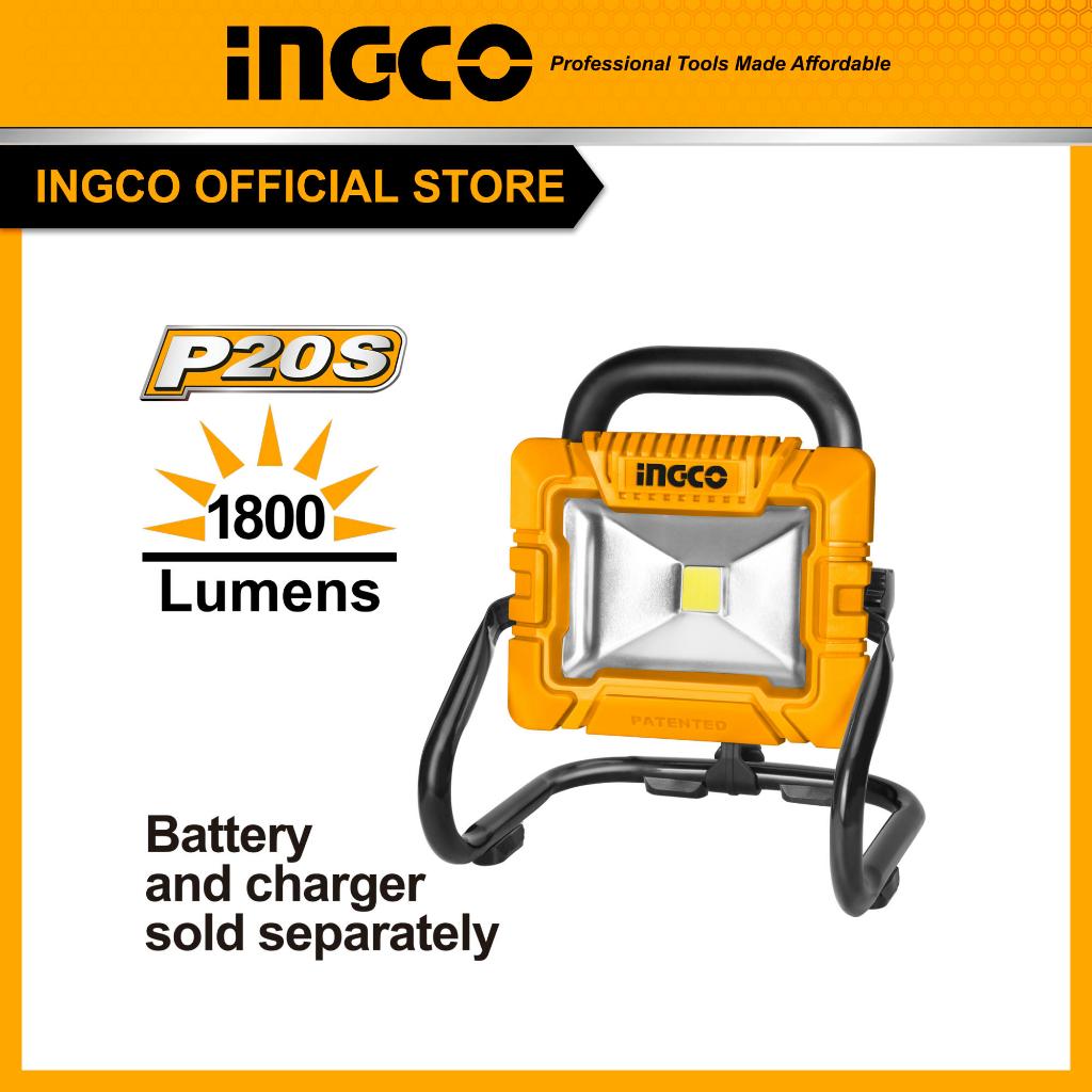 Jual (INGCO) - LAMPU SOROT 20 WATT TEMBAK LED CORDLESS 20V WORK LAMP ...