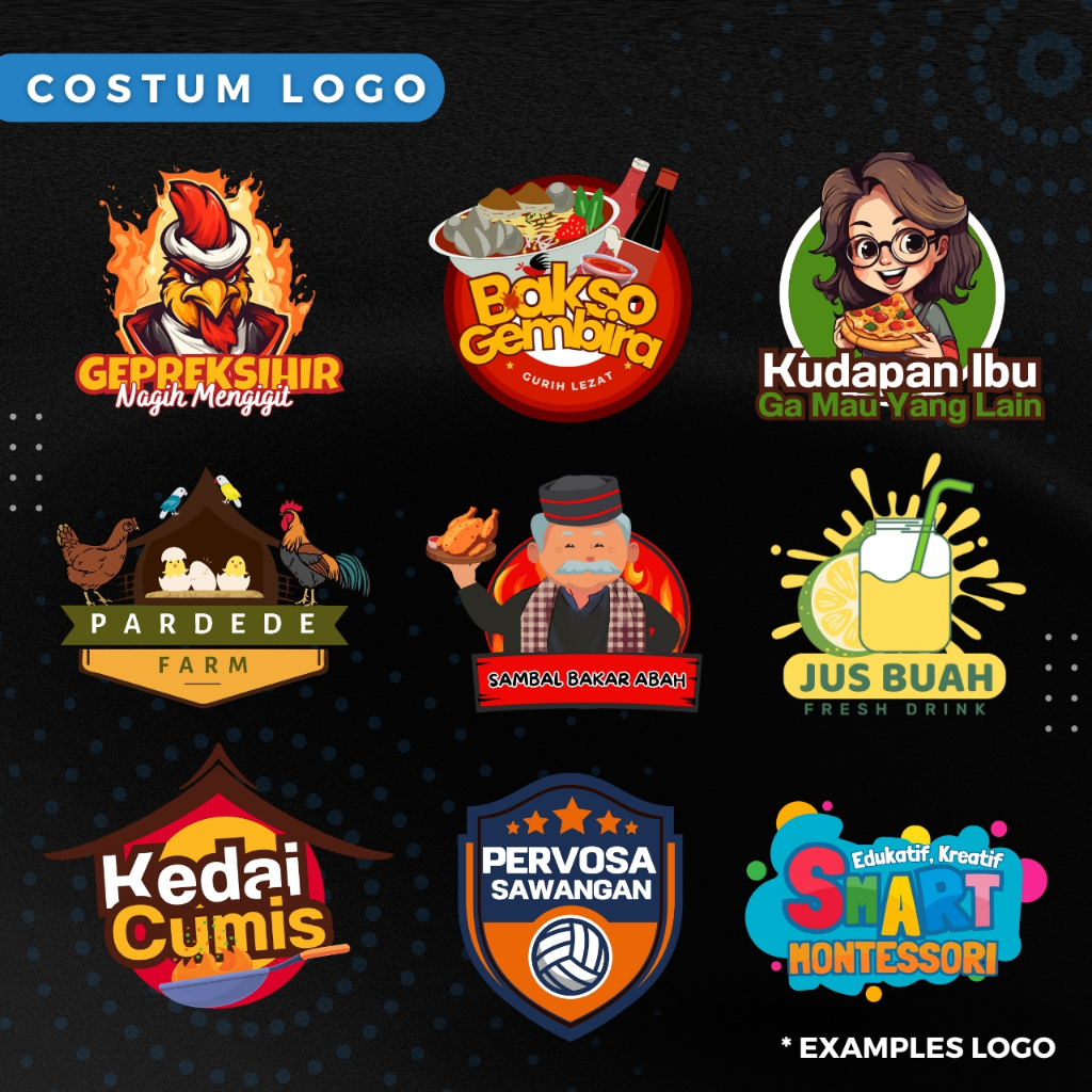 Jual Jasa Desain Logo Semua Design Olshop Makanan Fashion Usaha Toko ...