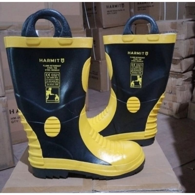 Jual Sepatu Safety Pemadam Kebakaran Tahan Api Mirip Harvik Sepatu ...