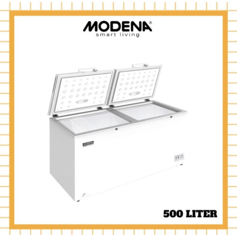 Jual chest freezer / freezer box Modena 500 liter MD 0516 W | Shopee ...